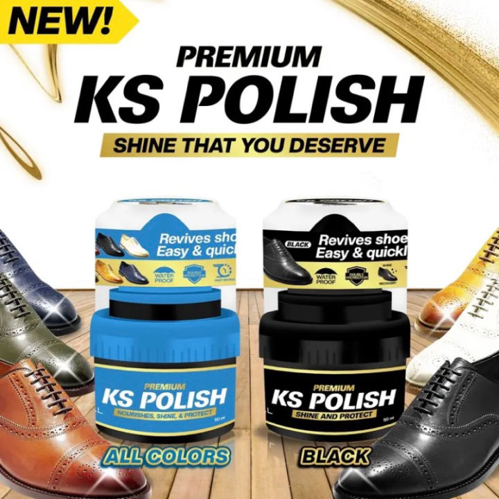 KS Polish for Black Shoes and FOR ALL Colors leather care premium shine wax for leather | Lazada PH
