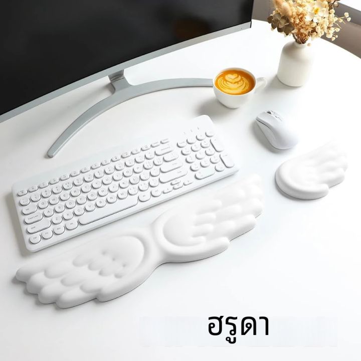 Mousepad Ergonomic Angel Keyboard ส่วนที่เหลือข้อมือและชุดแผ่นรองเมาส์ ...