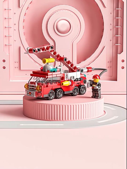 6IN1 Fire Truck Building Blocks Educational Toys for Kids Fire Truck ...