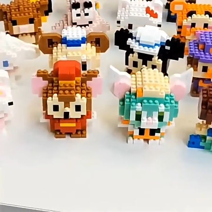 【50 styles】Nano Blocks Cute Cartoon doll Building Blocks Pooh SpongeBob ...