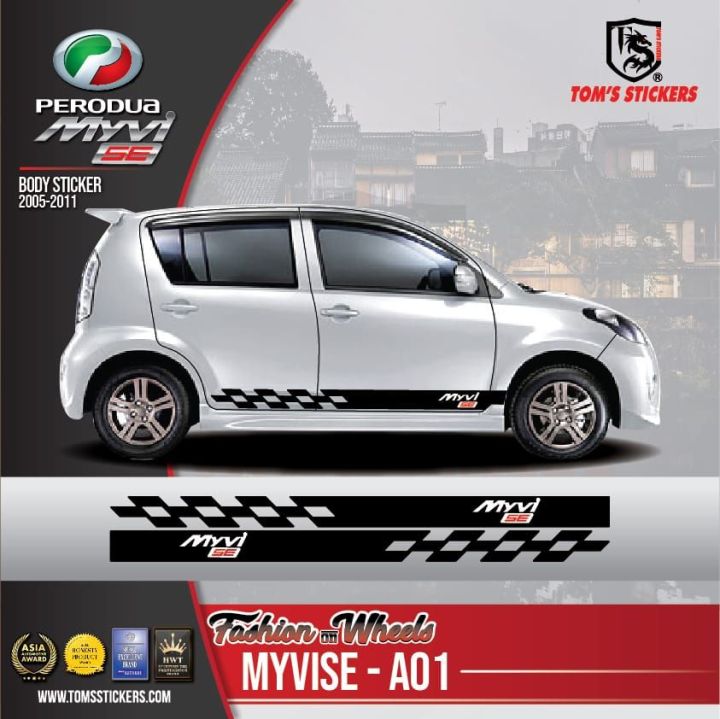 👍👍 PERODUA MYVI SE CAR BODY STICKER SET MYVISE - A01 | Lazada