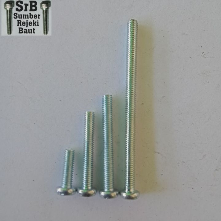 Baut JP M3 Panjang 1 cm, 2 cm, 2 1/2cm Dan 4 1/2 cm (50pcs ) | Lazada ...