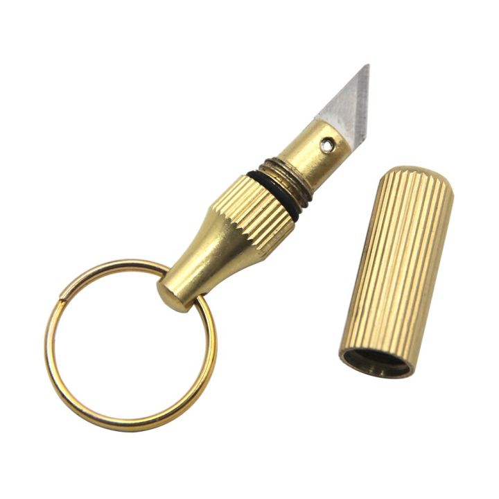 Portable Keychain Brass Small Engraving Knife Mini Capsule Engraving ...