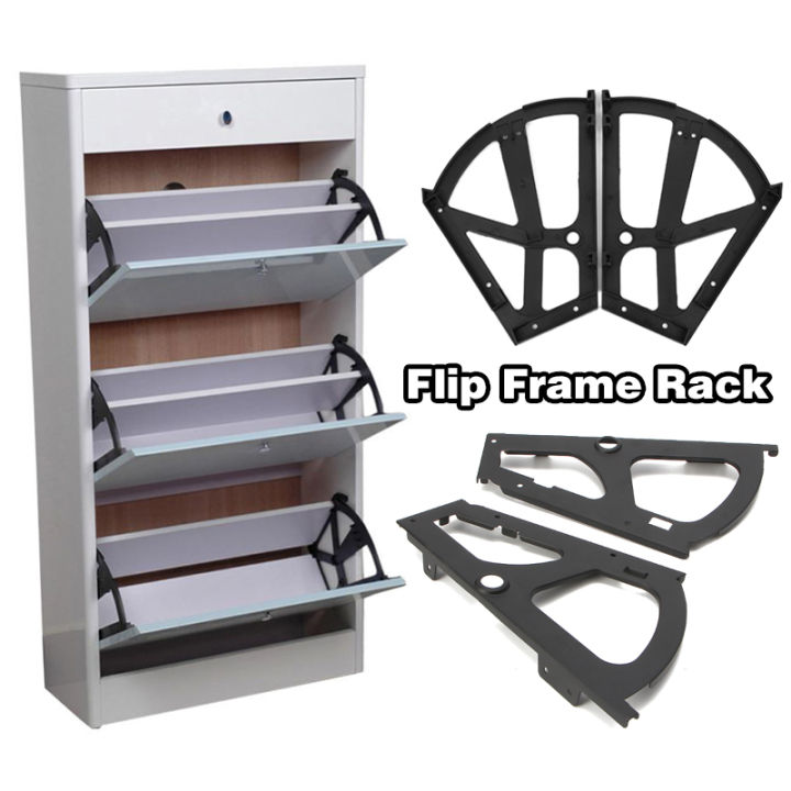2Pcs Flip Frame Rack Shoe Shelf Hinge Pull Down Shoe Cabinet Shoe Rack ...