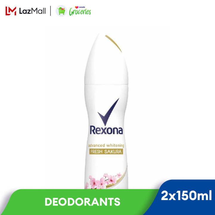 Rexona Women Advance Brightening Spray Deodorant Sakura Fresh 150ml x 2 Twin Pack | Lazada