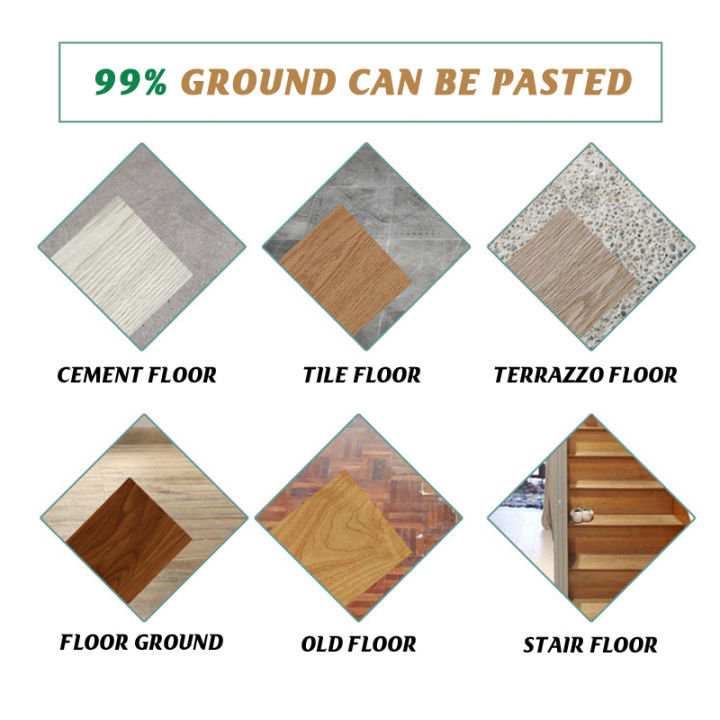 ZS PVC Floor Stickers 91.44x15.2cm Self-adhesive Floor vinyl tiles ...
