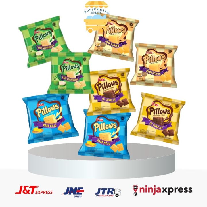 Oishi Pillows Renceng isi 10 bks x 12gr Pillow All Varian Rasa Coklat ...