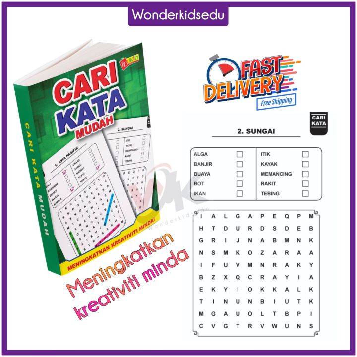 Cari Kata Mudah Bahasa Malaysia Silang Kata Buku Aktiviti Kanak Kanak ...