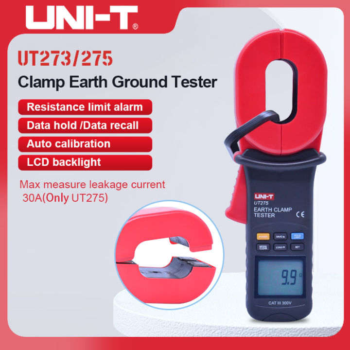 UNI-T UT275 UT273 Clamp Earth Ground Testers Resistance Leakage Current ...