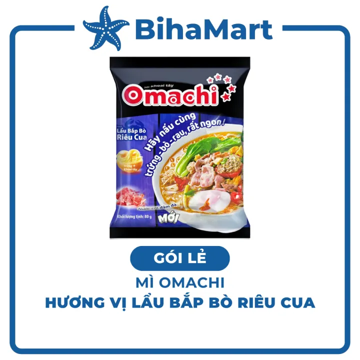 [GÓI LẺ] - MASAN - Mì khoai tây Omachi hương vị Lẩu Bắp Bò Riêu Cua, Mì ...