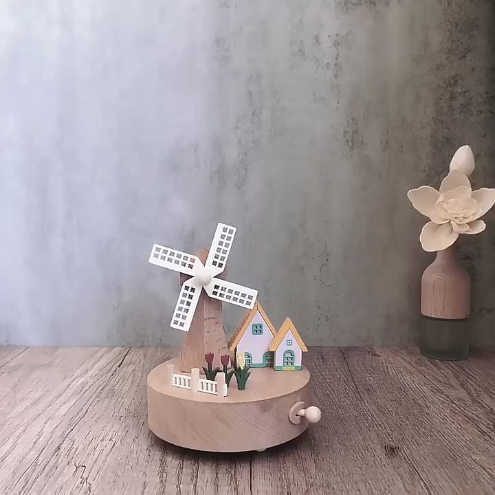 Wooden Wood Music Musical Box Carousel Train Frozen Elsa Music Box ...