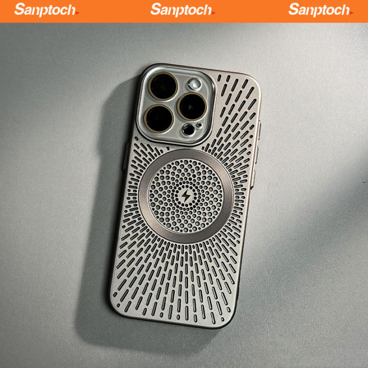 Sanptoch For Magsafe Slim Cooling Phone Case For iPhone 16 15 14 13 12 ...