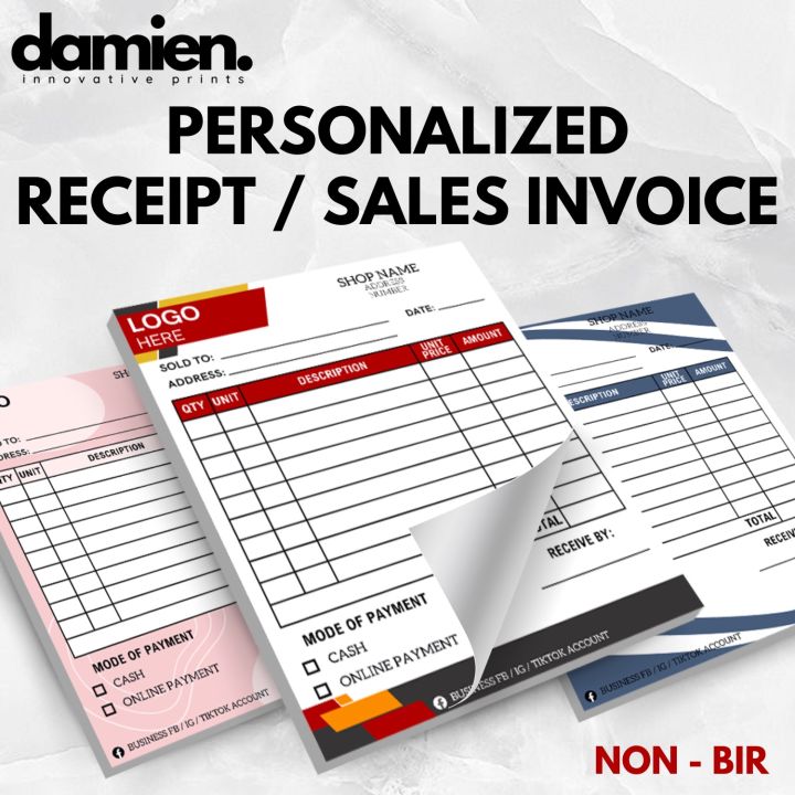 PERSONALIZED RECEIPT / SALES INVOICE FOR YOUR BUSINESS | Lazada PH
