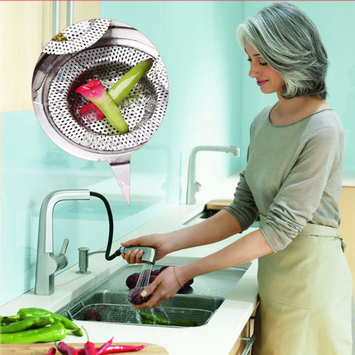 UNQCSA เต็มหลุม สแตนเลส เสบียง เครื่องประดับ กระชอน ครัว อ่างล้างจาน จม กรอง เครื่องมือครัว ...