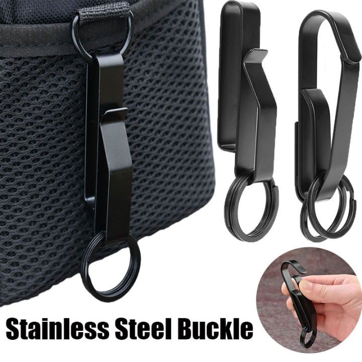 Stainless Steel Anti-lost EDC Tool Removable Belt Keychain Safety Clip ...