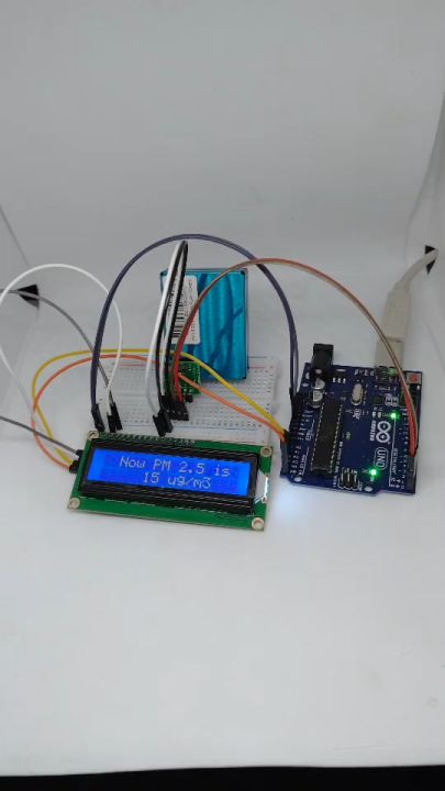 ชุดการเรียนรู้ เซ็นเซอร์ตรวจจับฝุ่นละออง PM2.5 แสดงผลผ่านจอ LCD Display PMS7003M Arduino ...