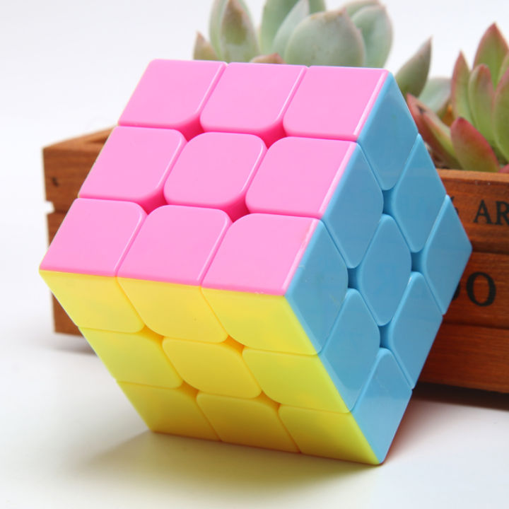 Yongjun Third-Level Rubik's Cube Real Color Pink with Third-Level Rubik ...