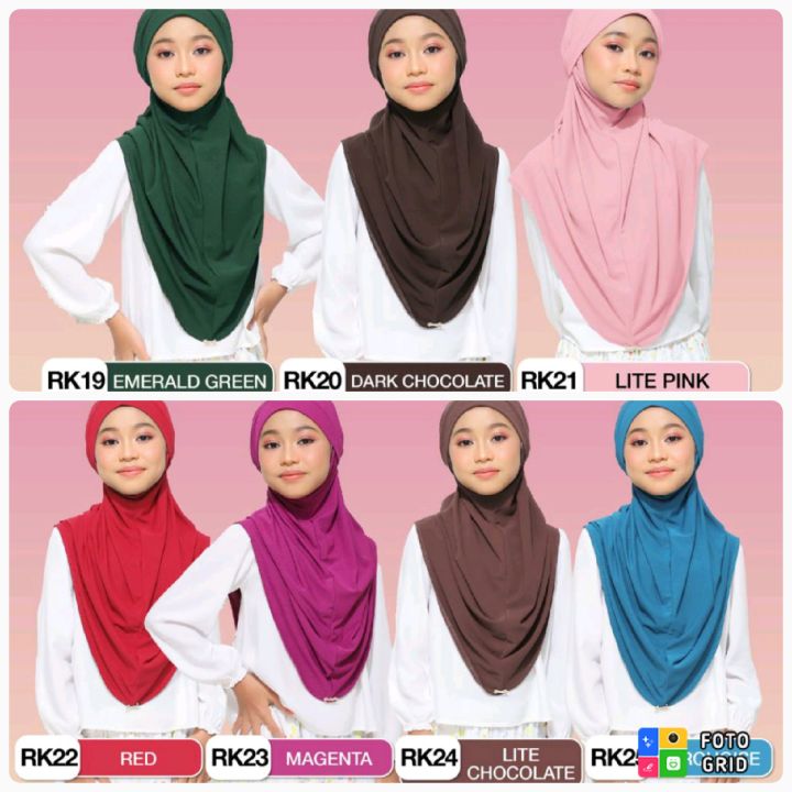 Tudung Kanak Kanak Raysaa Renda Biru | Tudung Kanak Kanak Dua Style RAYSAA | Lazada