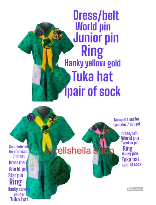 COMOLETE SET GIRL SCOUT UNIFORM/GSP SCOUTING DRESS SET W/ ACCESSORIES/7 ...