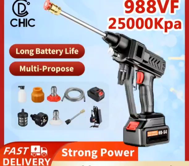 CHIC Cordless Car Wash Water Jet HIgh Pressure Portable Wireless ...