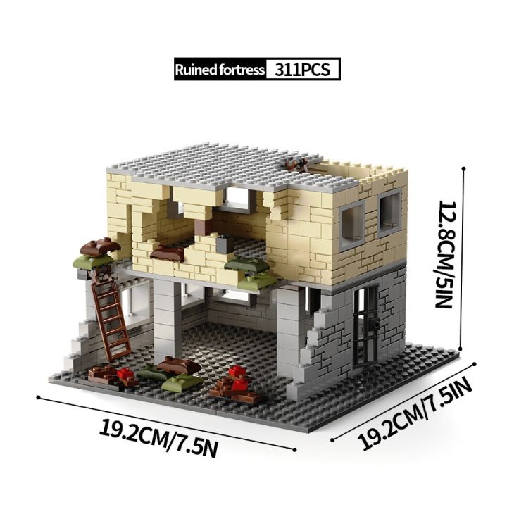 Small particle military base building block boy toy set is compatible ...