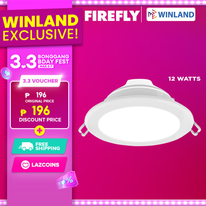 Firefly by Winland ECOLUM Integrated Downlight 12 watts Warm White ...
