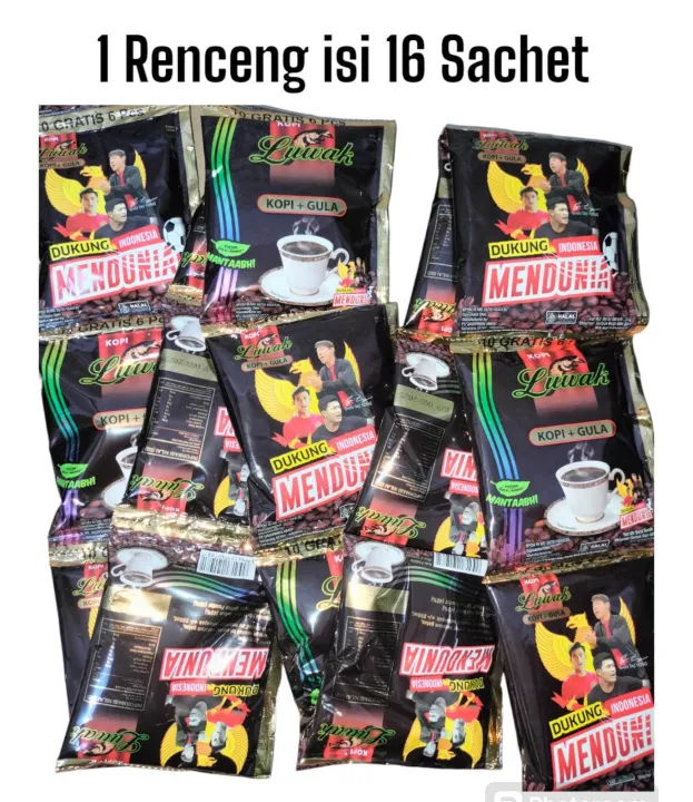 Kopi Luwak Hitam Kopi + Gula Kopi Instan 1 Renceng 15 Sachet (ECER ...