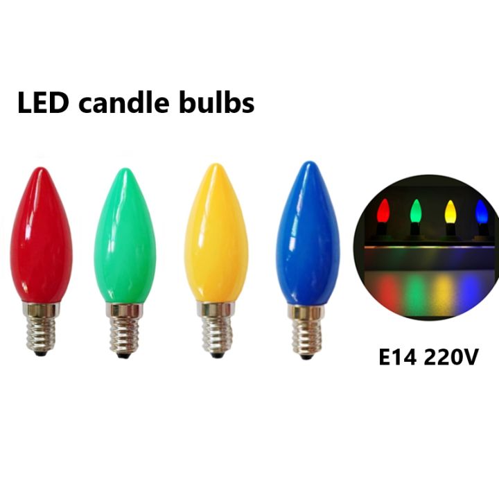 Light Bulb Candle Lamp 4PCS E14 Red Yellow Green Blue LED Colored Bulbs ...