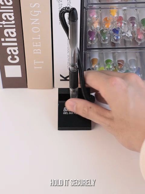 Table Top Pen Black Counter Pen with String Office Bank Stationery Desk ...