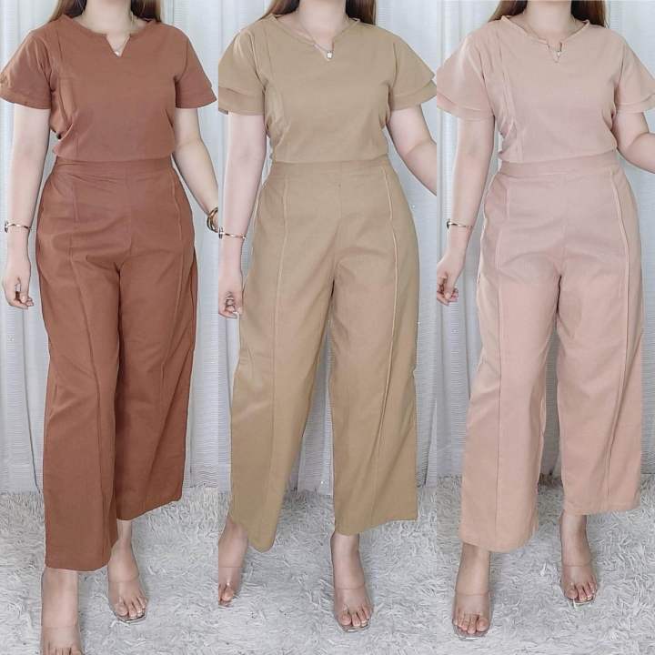 Medium-XL Fit Celeste Butterfly Sleeve Terno Trouser Pants With Side ...