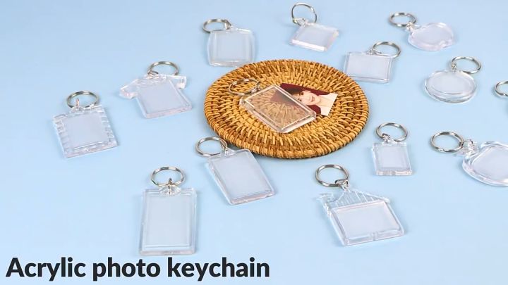 Transparent Acrylic Keychain Photo Frame Keychain DIY Photo Insert ...