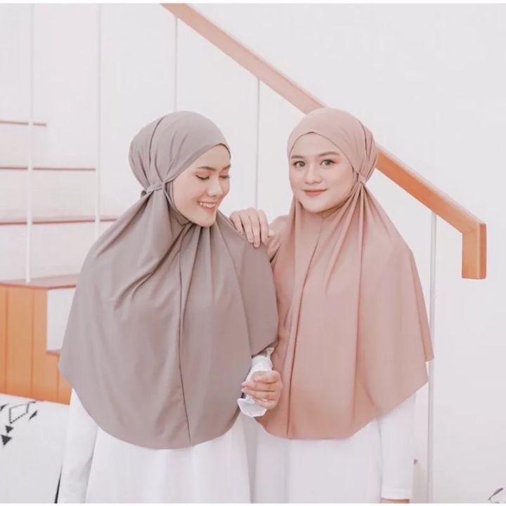 Jilab Maryam bergo (polos) / bahan jersey korea / jilbab instan / tidak ...