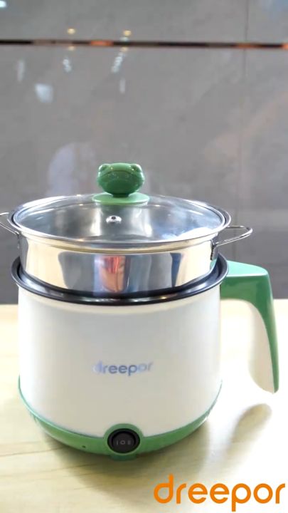 Dreepor 1.8L Mini Rice Cooker With Steamer Electric Cooking Pot Non ...