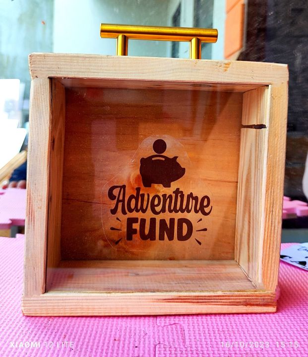 Glass wooden Alkansya with handle | Lazada PH