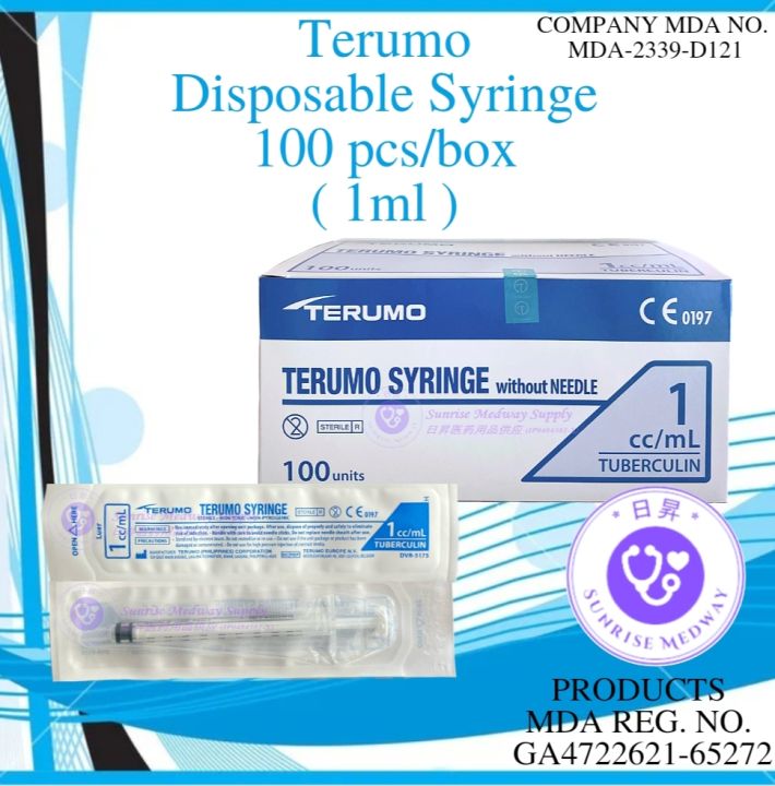 Terumo Disposable Syringe (1ml), 100 pcs/box | Lazada
