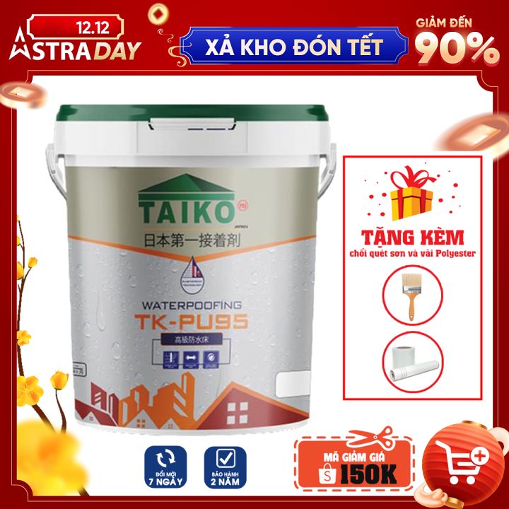 Keo Chống Thấm PU (Polyurethane) Taikomi PU95 Thùng 5 Lít - Xử lý chống thấm nền gạch, bề mặt bê ...
