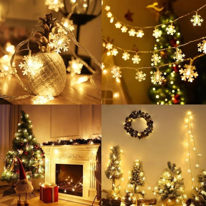 Snowflake String Lights, 3m/6m LED Fairy String Light USB Powered for ...