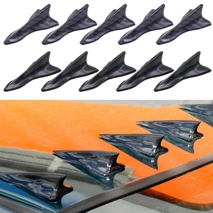 Universal Rear Roof Shark Fins Spoiler Wing Kit Car Roof Spoiler Bumper ...
