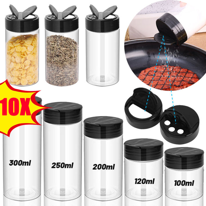 10 cái 100-900ml trong suốt bướm nắp chai gia vị dung tích lớn lọ đựng gia vị vani bột muối hạt ...