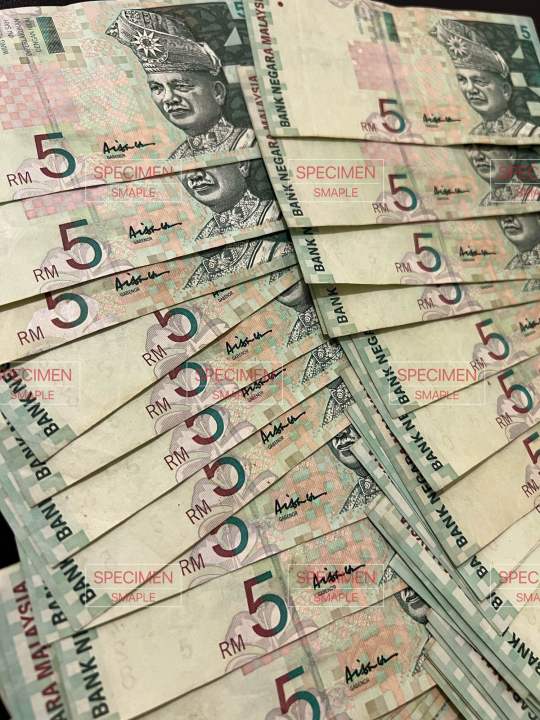 AJ STAR COLLECTION - RM5 aishah sign 10th series old banknote duit lama ...