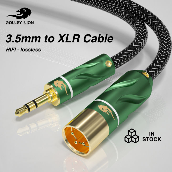 GOLLEY LION 3.5mm Jake Stereo Male Plug Connector Cable to Microphone ...
