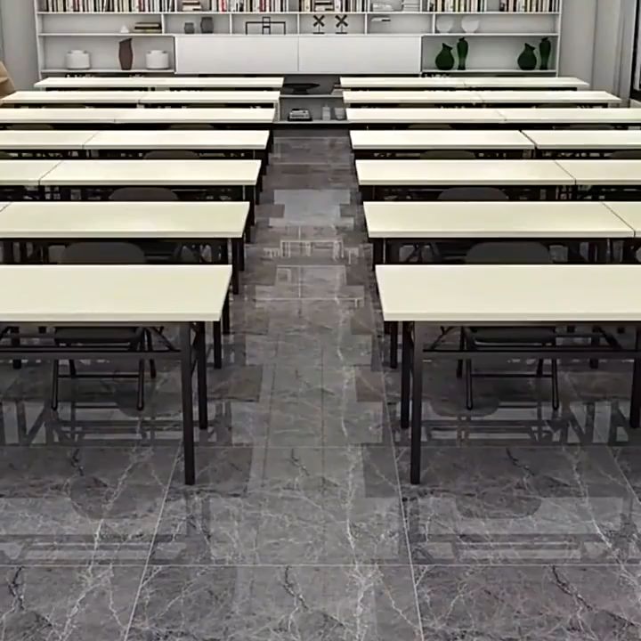 Family Office Table Double Layer Folding Solid Wood Stainless Dining ...