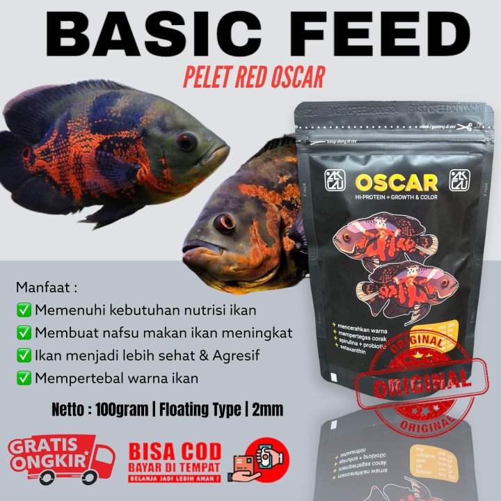 COD pelet ikan oscar tiger albino batik 100gr | alikacu fish | pakan ...