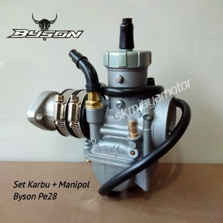 PAKET KARBU PE28 DAN MANIPOL MANIFOLD BYSON/SCORPIO/JUPITER MX/KLX ...