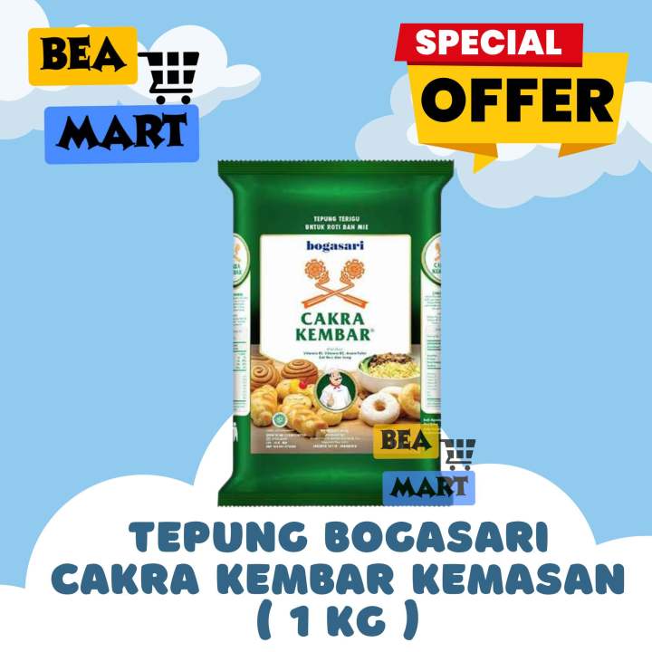 Tepung CAKRA KEMBAR Premium 1kg | Tepung Terigu Roti Kue Bogasari 1 kg ...