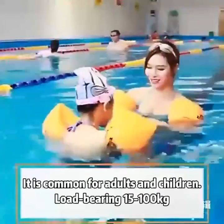 Adults and children with inflatable swimming arm floating cuffs thick ...