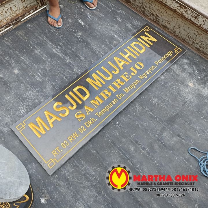 Prasasti Papan Nama Masjid Marmer Ukuran 30X120 CM | Lazada Indonesia