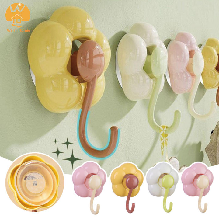 [Warm Homie]Multi-functional Suction Cup Hooks Cute Flower Shaped ...