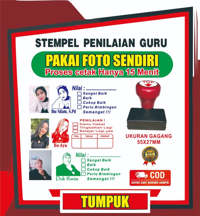 Stempel penilaian guru stempel costum foto stempel virall siap pakai ...