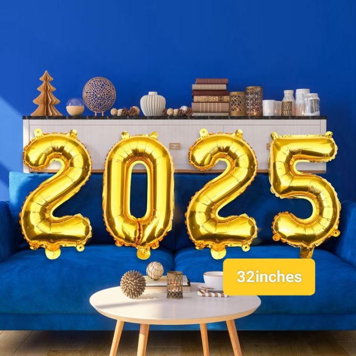 giant 32inches 2025 number foil balloon 4pcs numbers set gold | Lazada PH